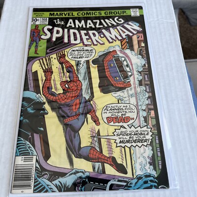 1976 Marvel AMAZING SPIDER-MAN #160 Standard 30-Cent Run Begins Comic ...