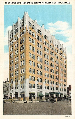 Postcard United Life Insurance Company Building Salina Kansas NH1 | eBay