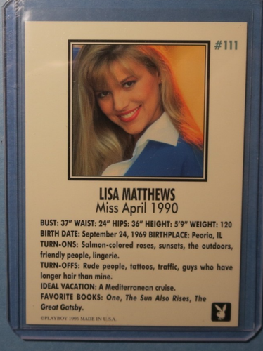 Lisa Matthews Playboy SIGNED Autograph Trading Card Centerfold | eBay