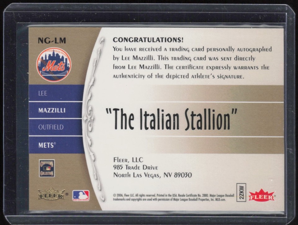 2006 Fleer Nickname Greats of the Game "The Italian Stallion" Lee ...