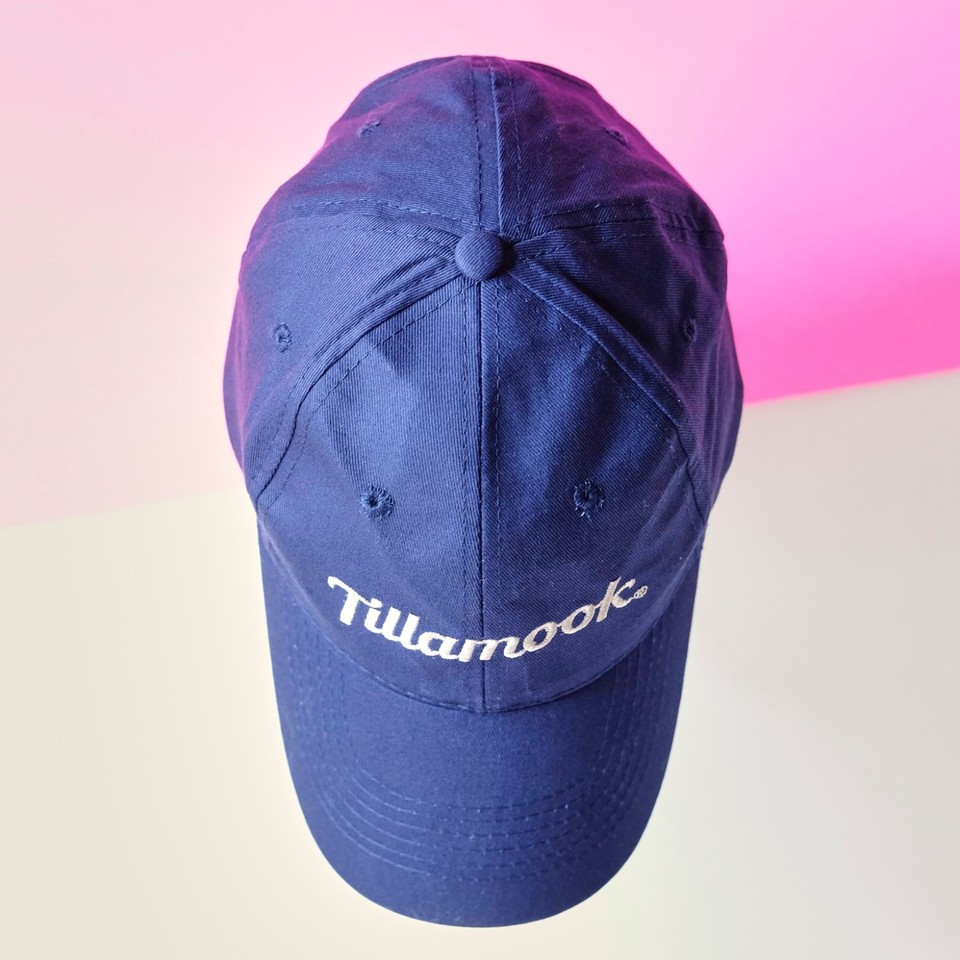 Tillamook Creamery Hat Embroidered Logo Navy Blue Adjustable Baseball ...