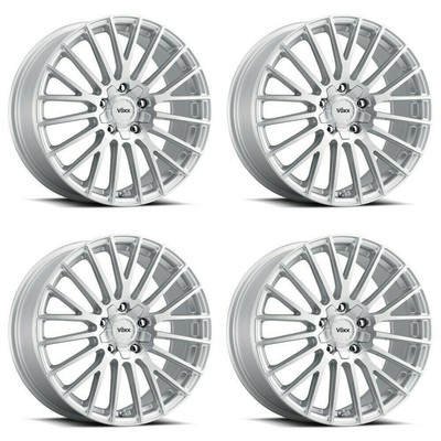 Set 4 17" Voxx Capo Silver Mach Face Wheels 17x7.5 5x4.25 5x4.5 38mm ...