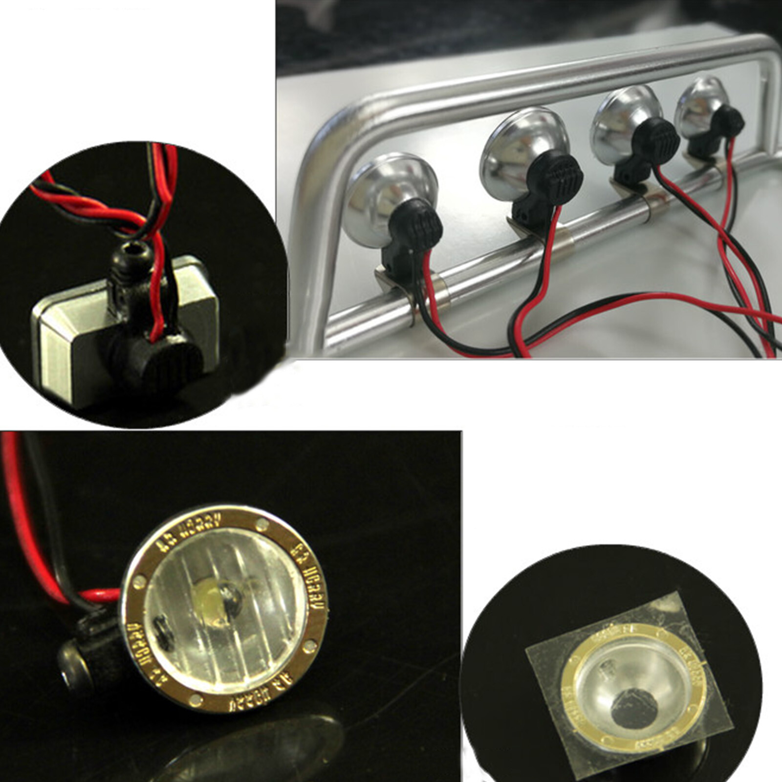 1pc 13mm/15mm Metal Etching Spotlight LED Light For Tamiya 1/14 RC ...