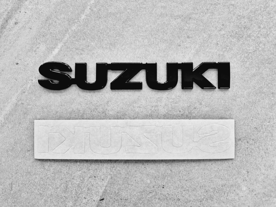 Suzuki Emblem Logo Jimny Rhino Metal Badge Decal - Gloss Black includes ...