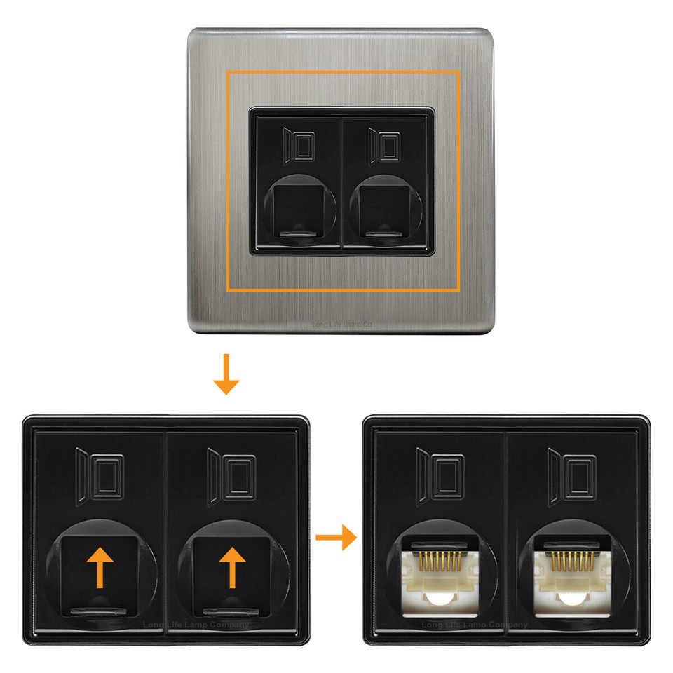 MegaSocket Screwless Slim Flatplate Light Socket & Switches BRUSHED ...
