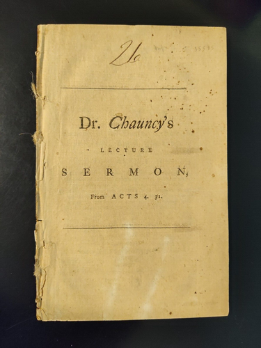 A Sermon Preached at the Thursday Lecture Charles Chauncy 1773 Disbound ...