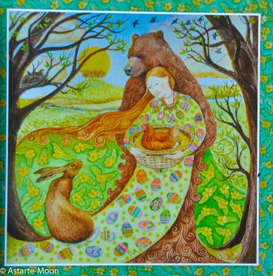 hare greetings card wendy andrew pagan goddess Imbolc ostara Easter ...