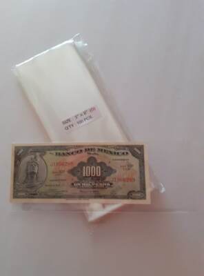 Currency 100 Sleeves Sizes 3x8 Very Thin Plastic 1.4 Mil. | eBay