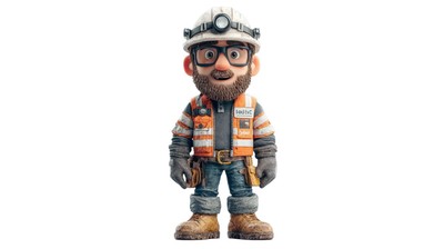 Cartoon Miner Character V2 Vinyl Car Decal Sticker – Waterproof & UV ...