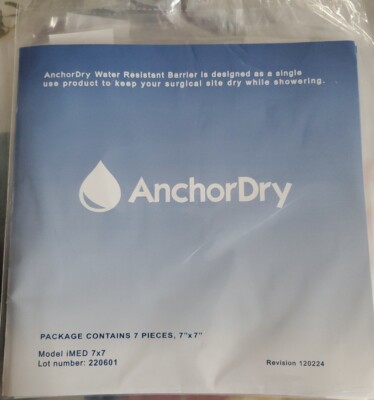 💙NEW Pack of 7 AnchorDry Moisture Barrier Shower Protection Shields 7 X ...