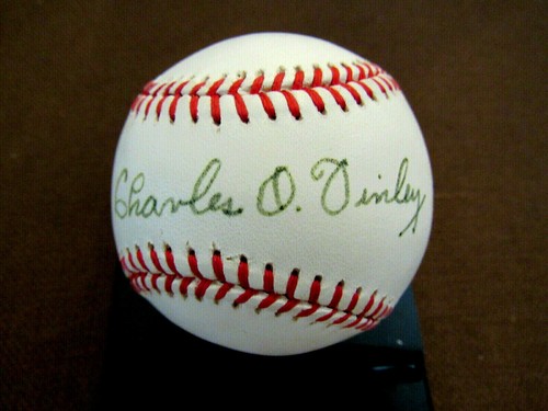 CHARLIE O. FINLEY OAKLAND ATHLETICS OWNER SIGNED AUTO VTG OAL BASEBALL ...