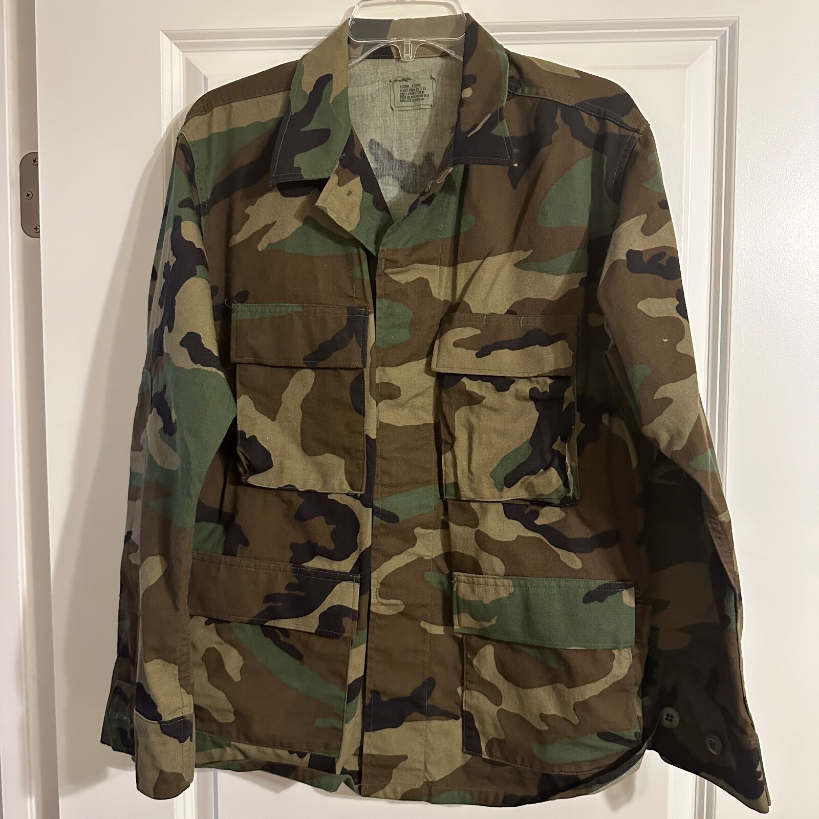 Vintage US ARMY Combat BDU Woodland Camo Field Jacket… - Gem