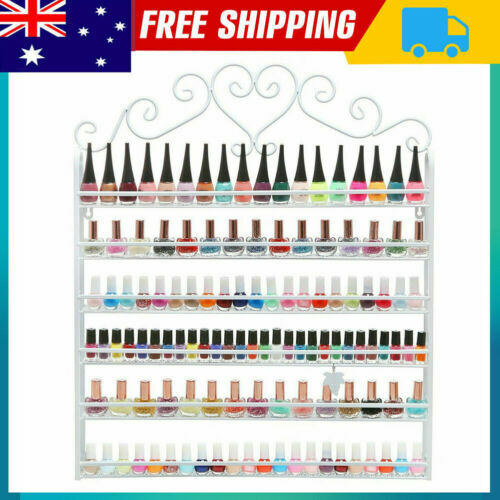 6 Tier Metal Nail Polish Rack Display Organizer Shelf Wall Mounted | eBay
