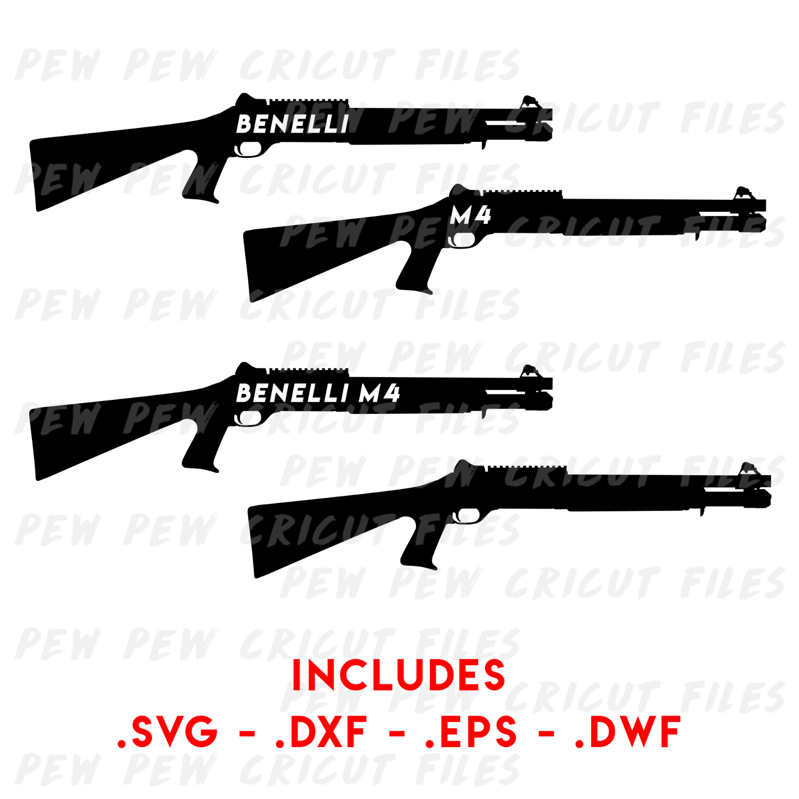 Buy Benelli M4 Shotgun Silhouette SVG - Gun Cricut Files - Benelli ...