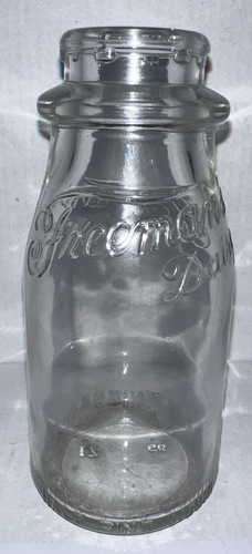 Freeman’s Dairy Embossed Half Pint Milk Bottle, Allentown PA | eBay UK