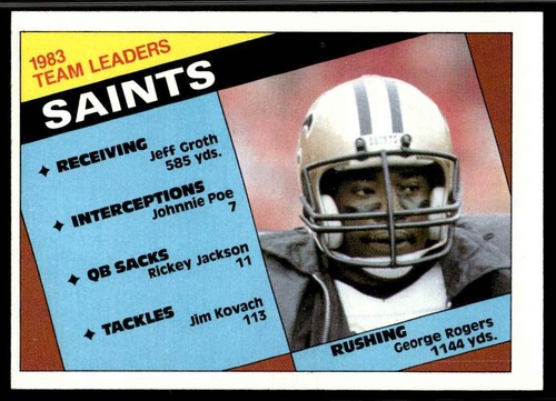 1984 Topps Football George Rogers New Orleans Saints #299 | eBay