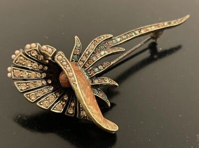 Jay Strongwater Rhinestone Enamel 3.25” Long Flower Brooch Pin | eBay