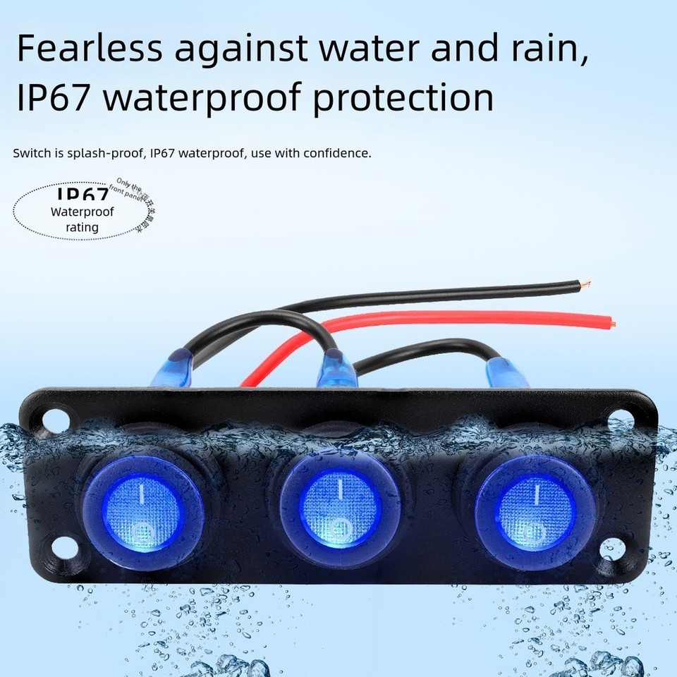 Marine and Automotive 12V LED Switch Panel Waterproof 1 6 Gang for Boat ...