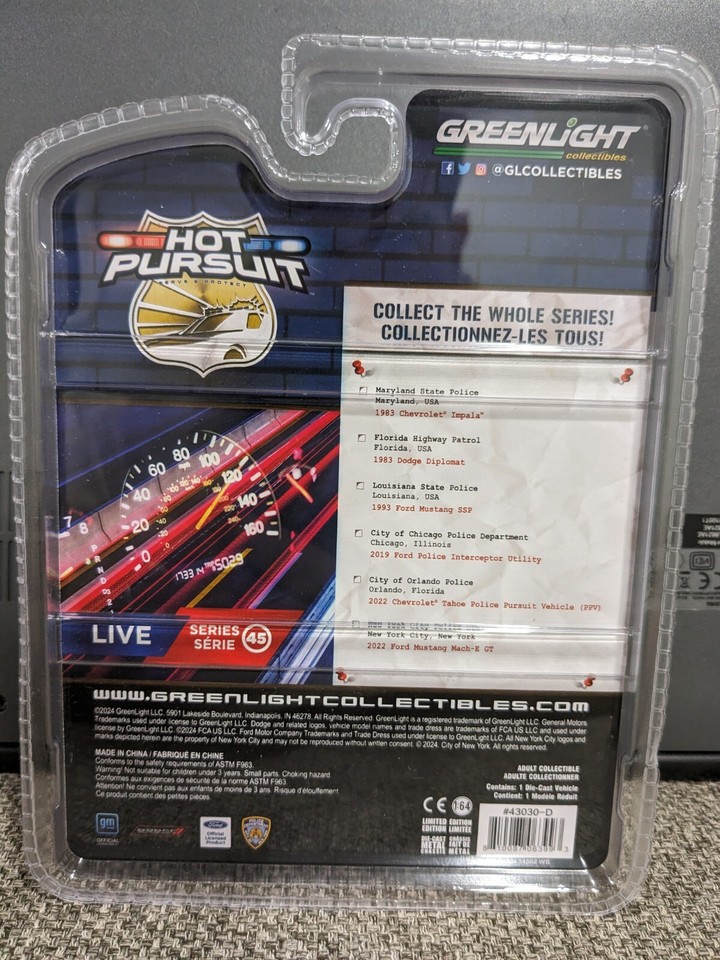 Greenlight 2019 Ford Police Interceptor Utility, Chicago Police,Hot Pursuit 45 | eBay