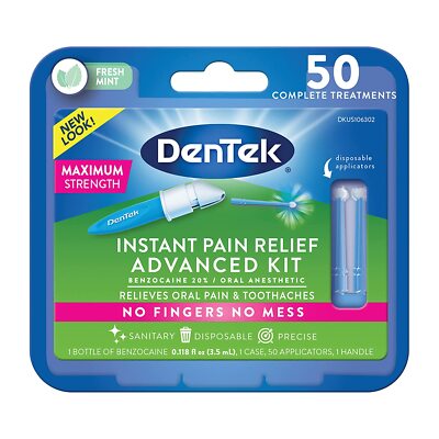 DenTek Instant Oral Pain Relief Maximum Strength Kit for Toothaches ...