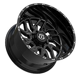 1 TIS 24x12 8X6.50 -44 544BM Black Wheel Rim | eBay