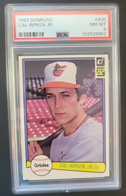 1982 Donruss Cal Ripken Jr RC PSA 8 Near Mint HOF Orioles #405 ROOKIE ...
