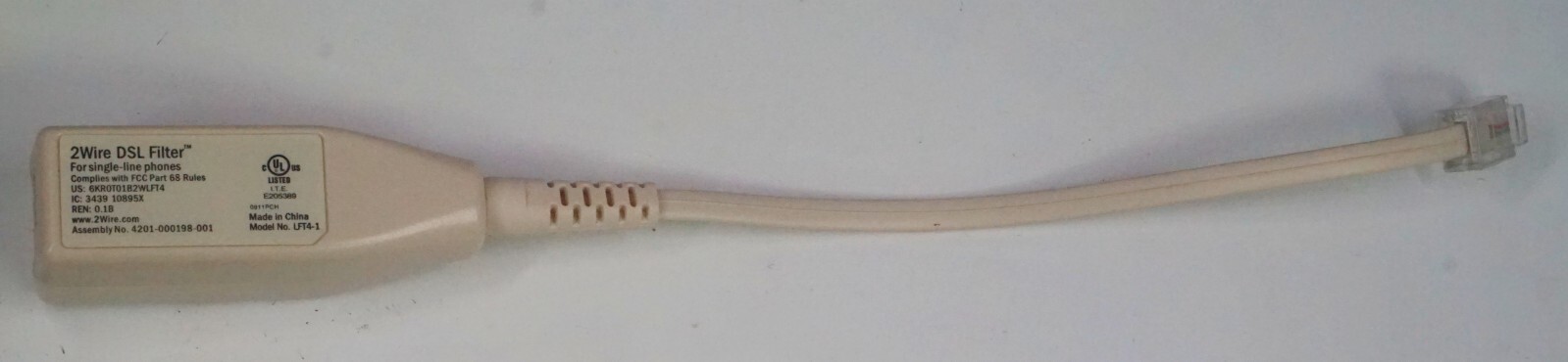 2 Wire Internet DSL Filter for 2 Line House Phone Model LFT4-1 Comcast ...