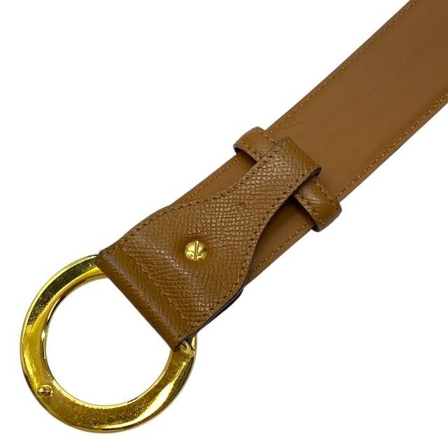 Used BVLGARI BVLGARI Belt Round Logo Buckle Leather Camel Light Brown ...