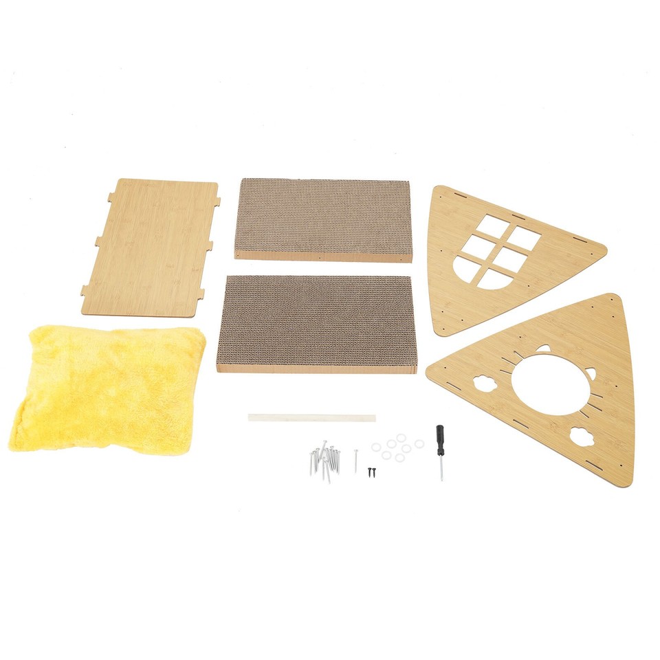 Cat Scratcher Lounge Corrugated Cardboard Triangle Cat Scratcher House ...