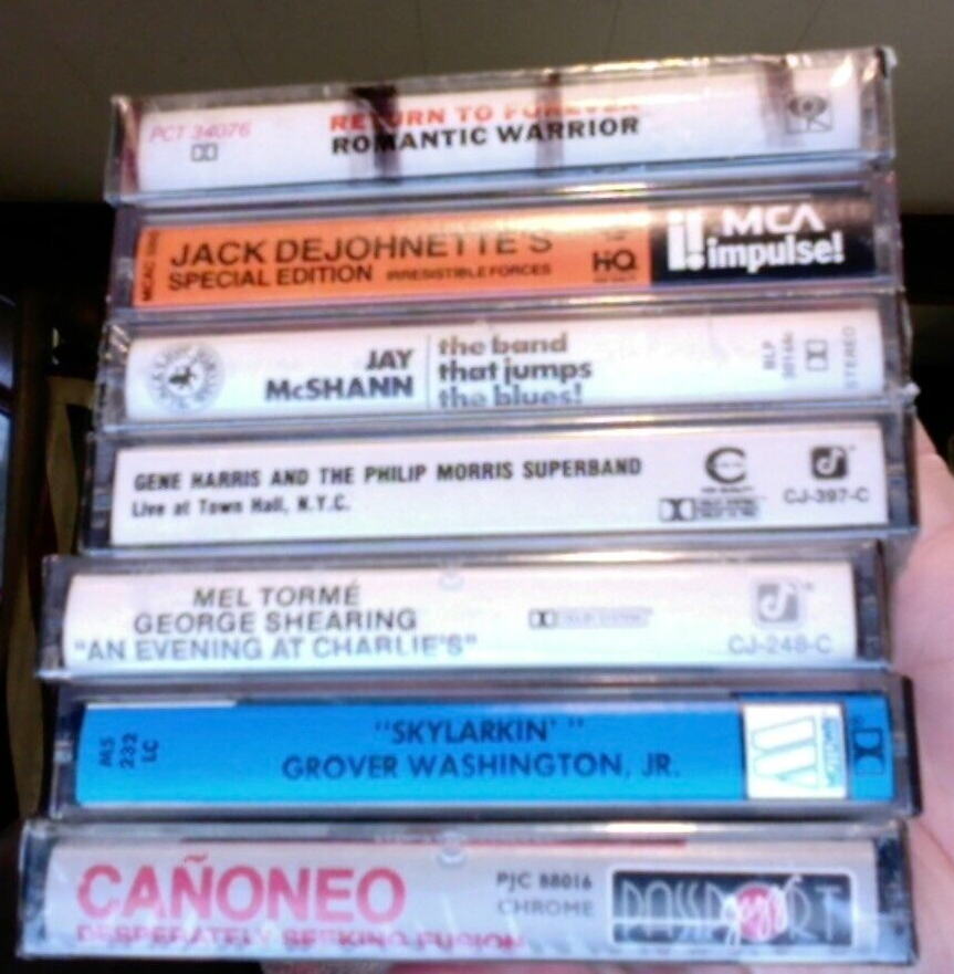 Jazz cassette tapes.....great selection.....many sealed... tapes $1.00 ...