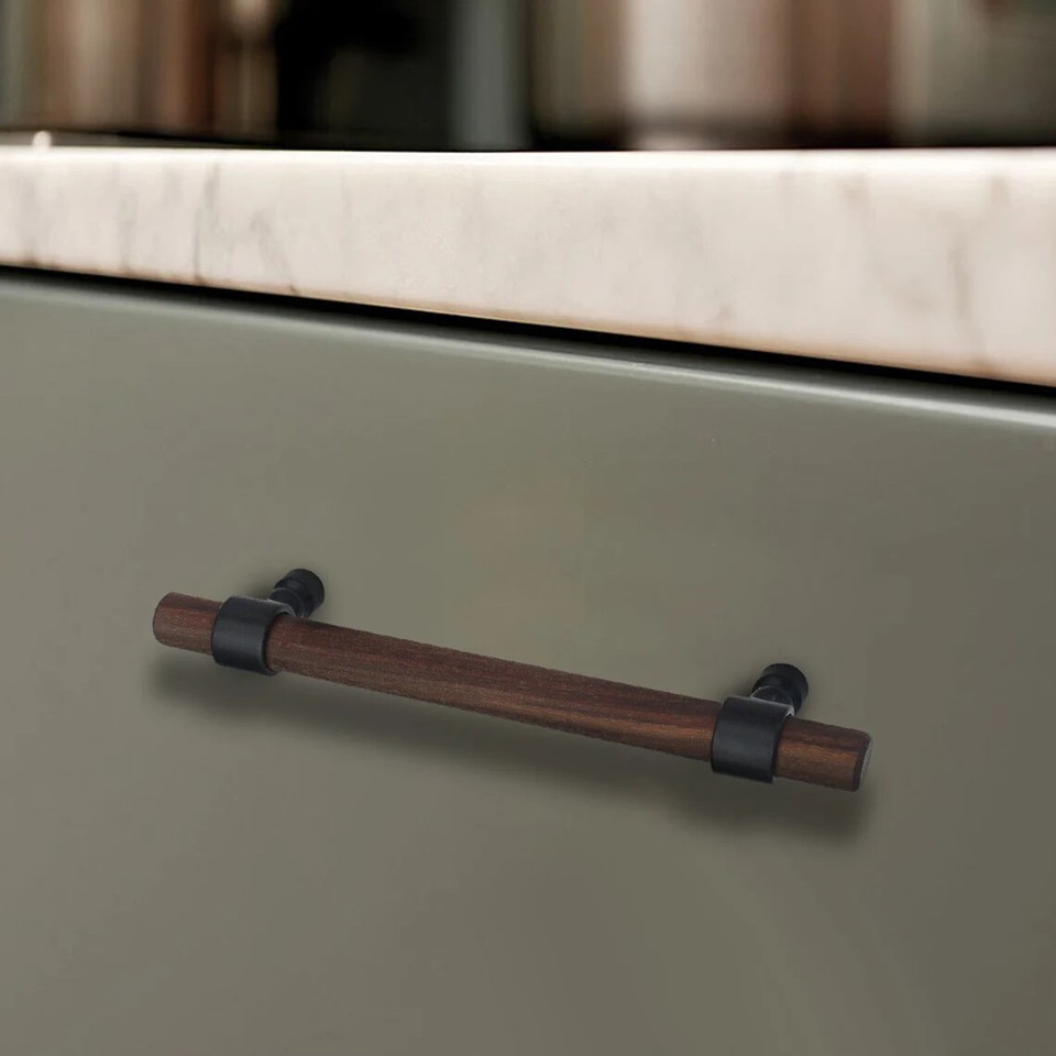 Walnut Wood Drawer Pulls Knobs Cupboard Handles Cabinet Door Handle ...