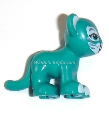 Lego Friends MiniFigure Animal, TIGER Dark Turquoise, from Cube set ...