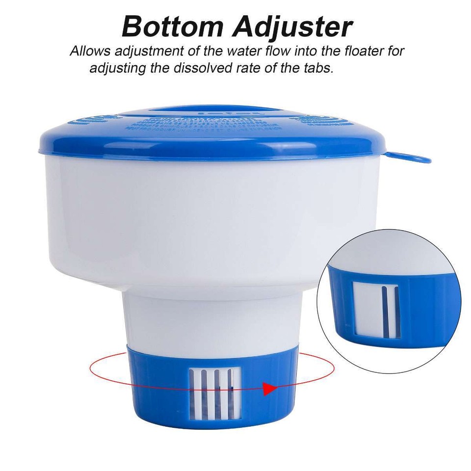 Floating Chlorine Dispenser Swimming Pool Spa Tablet Chemical Floater ...
