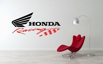 Honda Racing Logo Wall Decal Racing Sport Mural Art Removable Vinyl ...