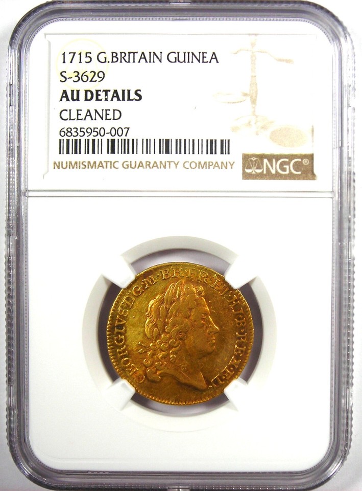 1715 Britain England George Gold Guinea Coin 1G - Certified NGC AU ...