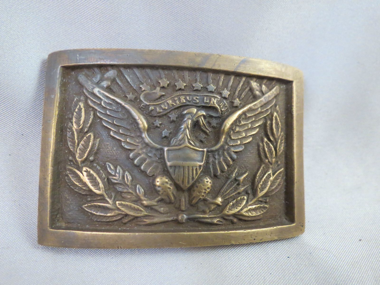 CIVIL WAR CSA ARMY OFFICER'S EAGLE BRASS BUCKLE REPRO CONFEDERATE REBEL ...