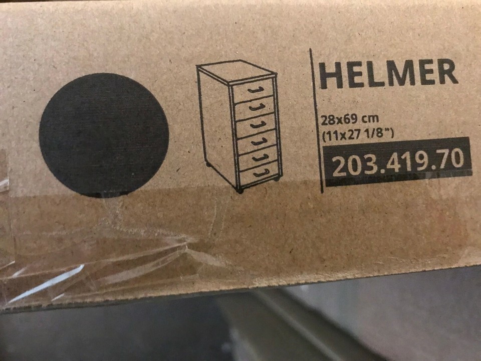 Ikea HELMER A4 Filing 6 Drawers Unit,Chest Cabinet On Castors,Multi ...