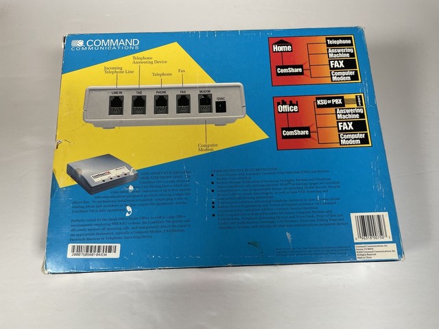 Command Communications ComShare 750 Telephone Line Sharing Device T6 ...