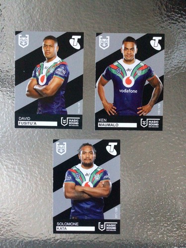 2019 New Zealand Warriors Rugby League card NRL Magic Round X 3 Maumalo ...