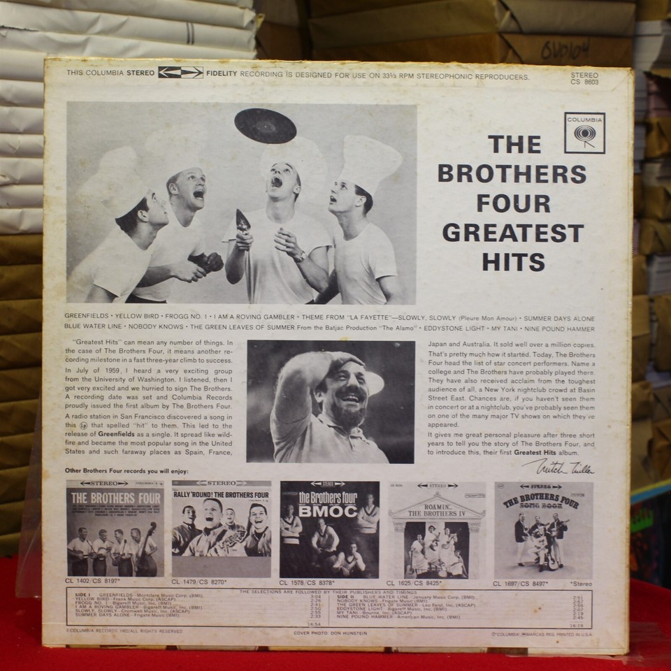 The Brothers Four Greatest Hits CS 8603 Vinyl Vinyl 59-057 | eBay