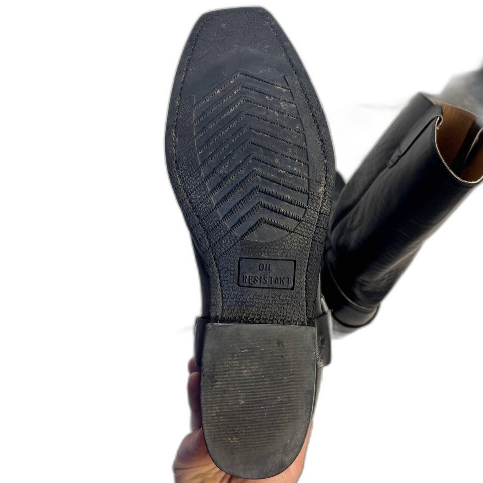 Caboots Champion Attitude Boots 12D Black Biker Western Hog Nose ...