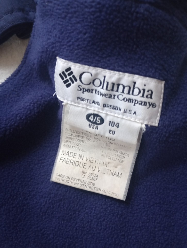 Columbia Tectonite Ski Snow Suit Bibs Overalls Youth Size 4/5 Blue Kids ...