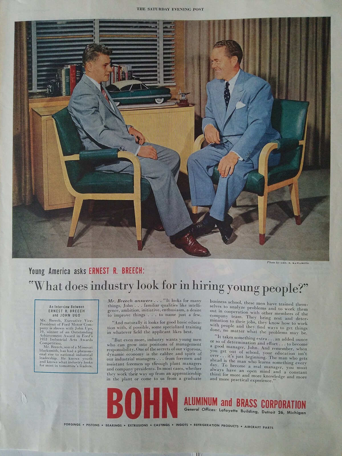 1953 Bohn aluminum and Brass Corporation Ernest Breech hiring young ...