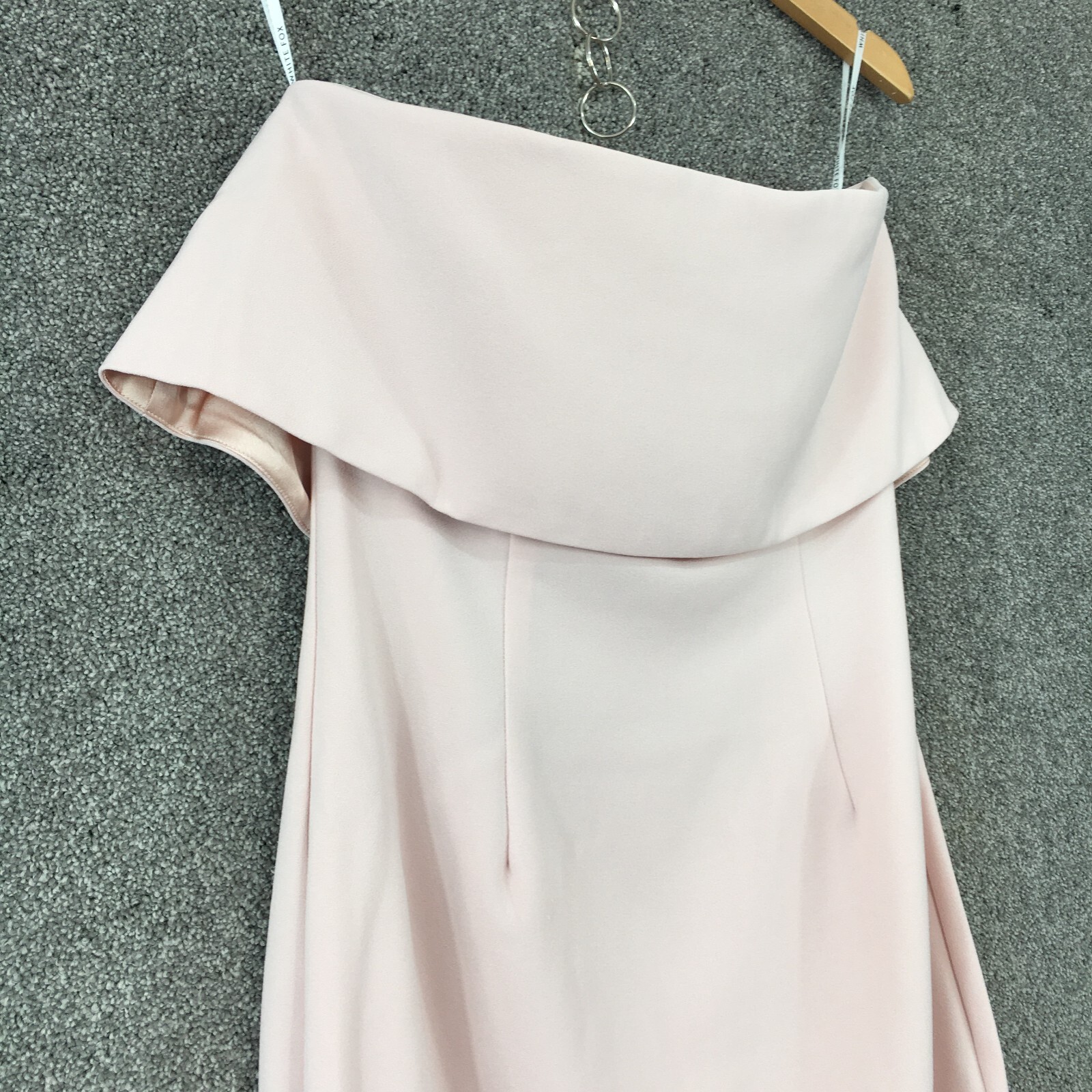 White Fox women dress 12 blush pink strapless sheath maxi bridesmaid ...