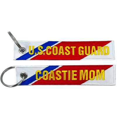 BL16-024 USCG embroidered Coast Guard MOM Keychain Coastie Flag Luggage ...