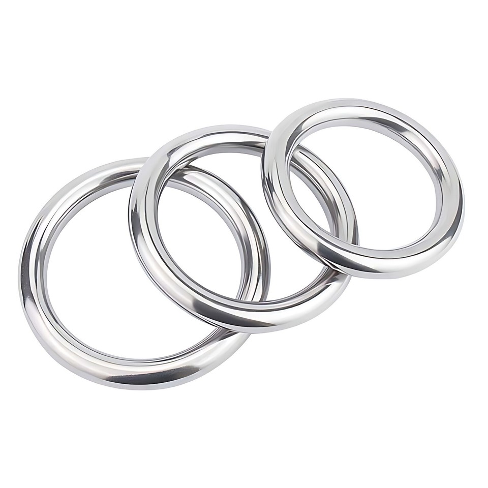 A2 Stainless Steel Heavy Duty Solid Metal O Ring Welded Smooth Round ...