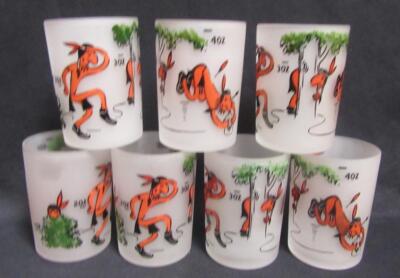 Vintage Native American Indian Frosted Shot Glass 4 oz. | eBay