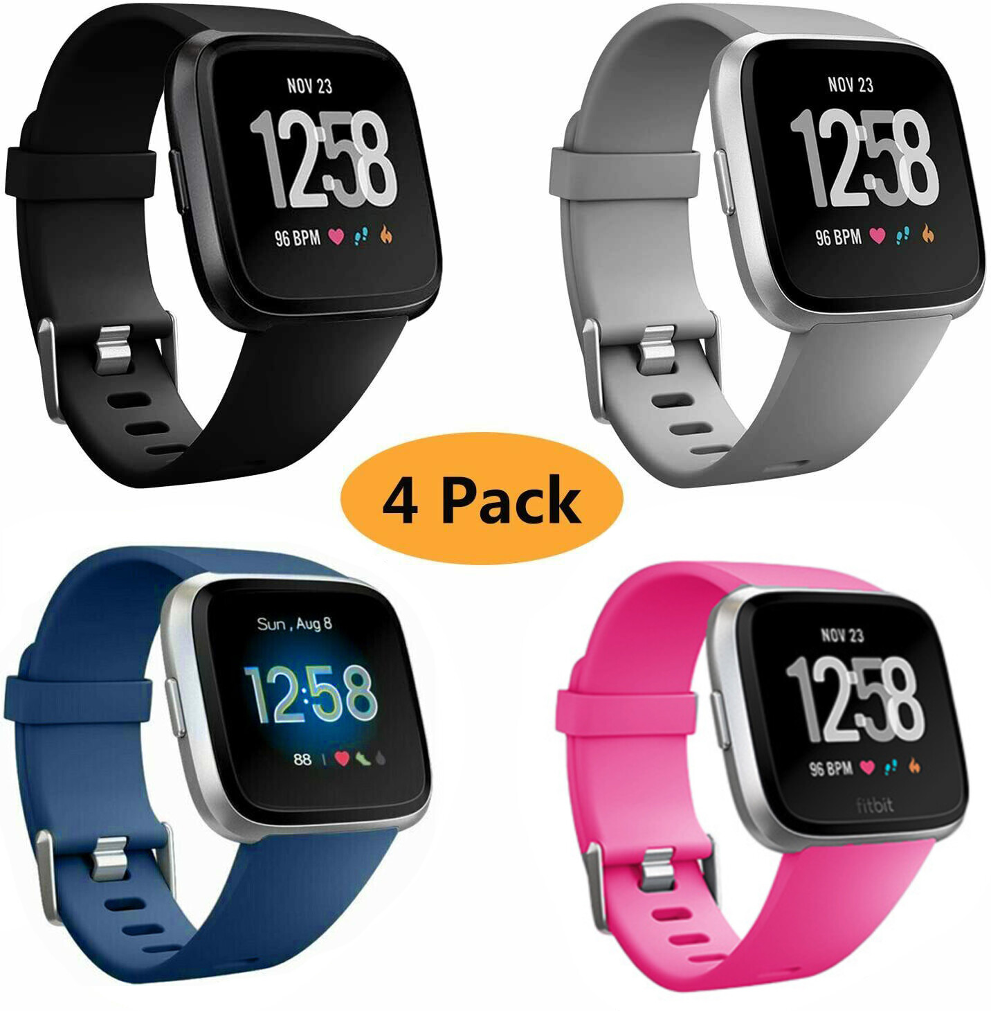 For Fitbit Versa 2 /Versa Lite/Versa Replacement Silicone Sport Watch ...