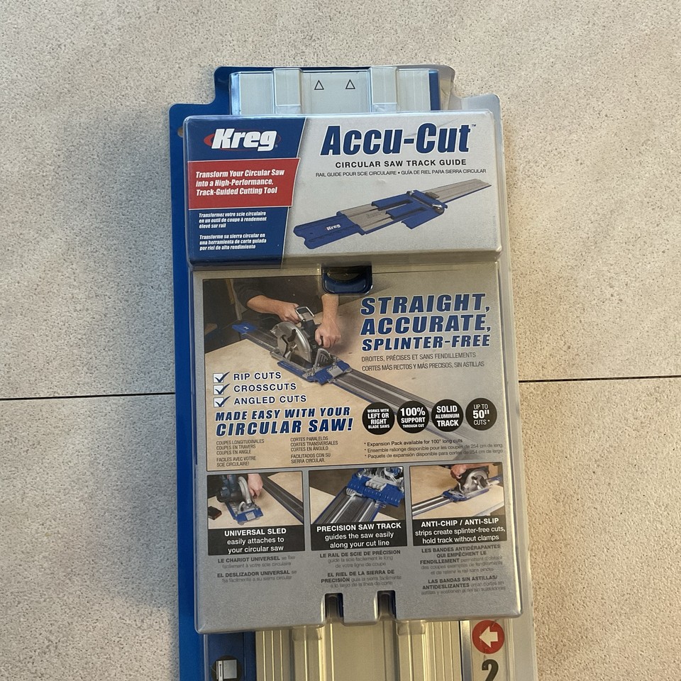 NOS Kreg Accu-Cut Circular Saw Guide Track System KMA2700 Made in USA ...