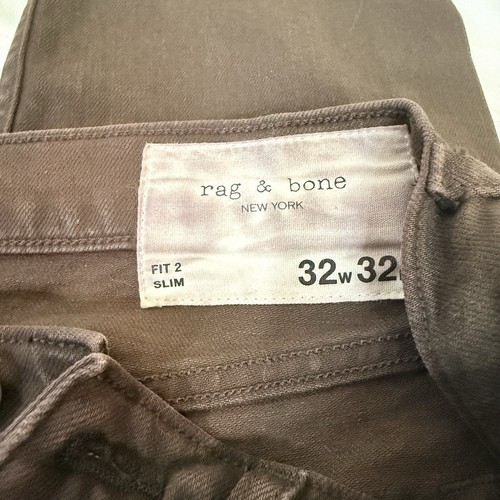 Rag & Bone Fit 2 Slim Jeans Straight Leg 32x32 Burnt Brown ...
